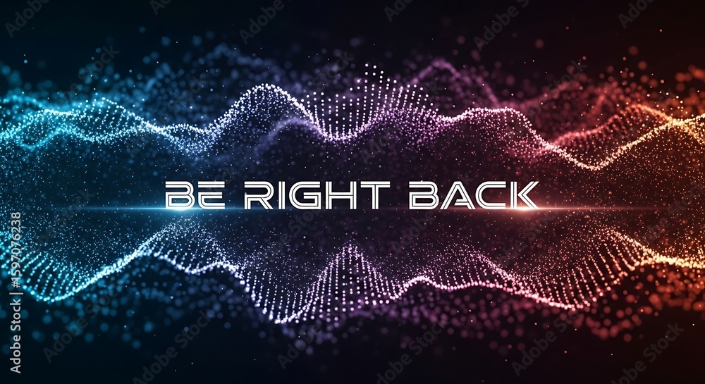 Be right back streaming screen background with abstract wave animation ...