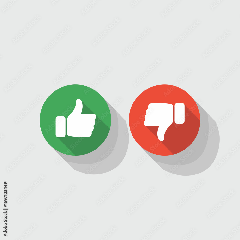 Stock-Vektorgrafik „Thumbs Up and Thumbs Down Icons Simple Graphic ...