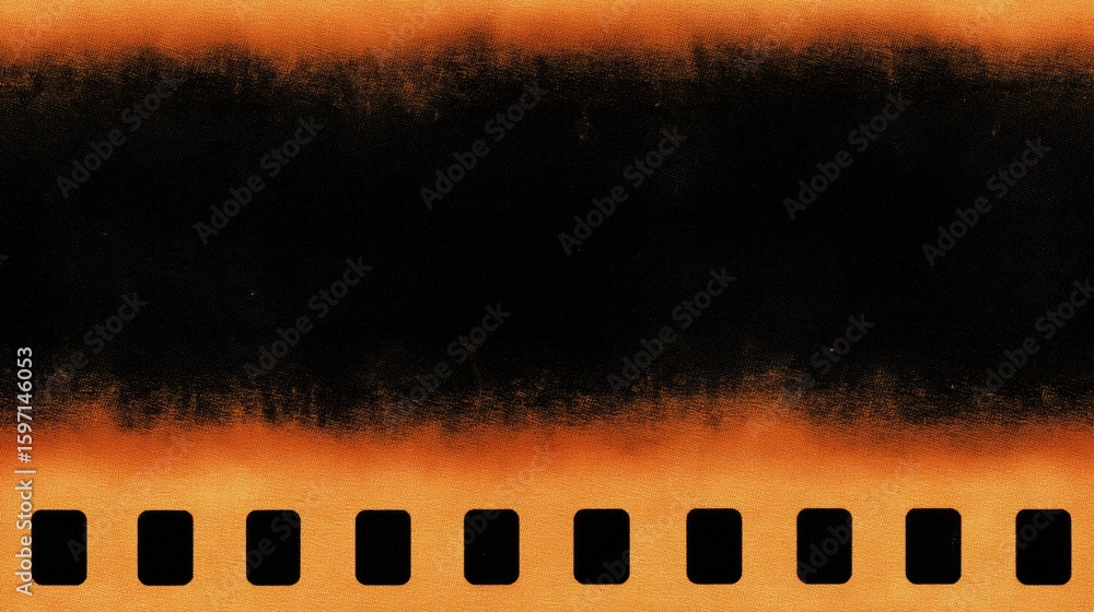Foto de Stock vintage burnt film strip frame with orange and black ...