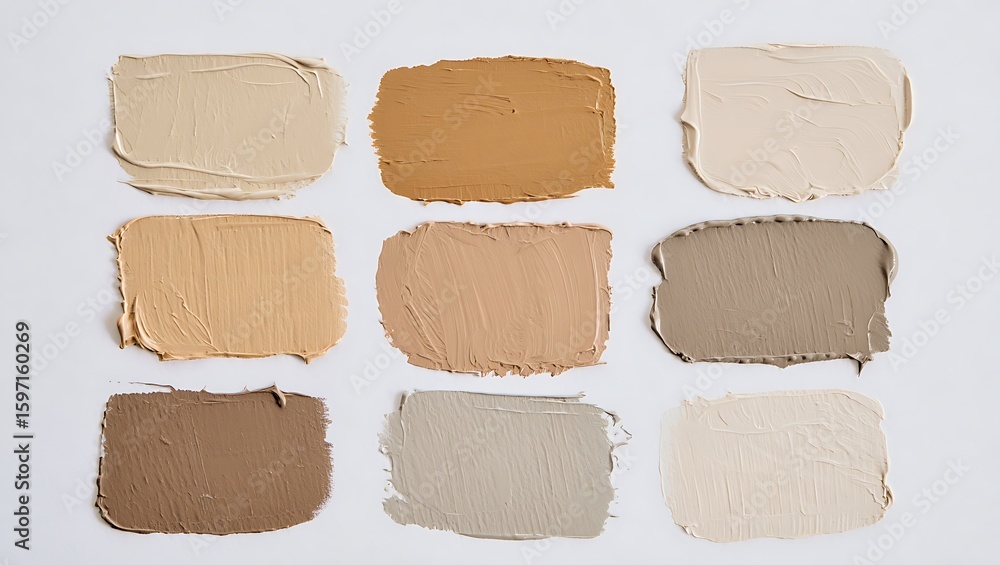 Neutral Paint Swatches in Various Shades of Tan and Brown for Interior ...