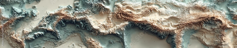 Premium Topographic World Map with Detailed Raised Mountains and ...