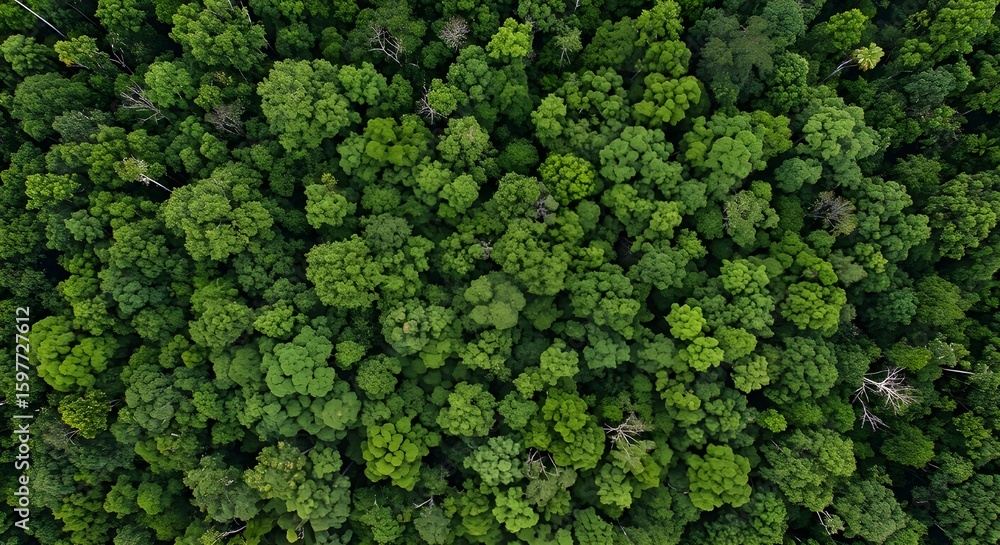 Amazon Rainforest Canopy from Above – Lush Green Jungle, Dense Tropical ...