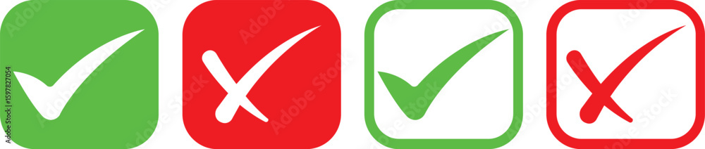 Vector de Stock Check tick mark icon set.tick sign accept select ...