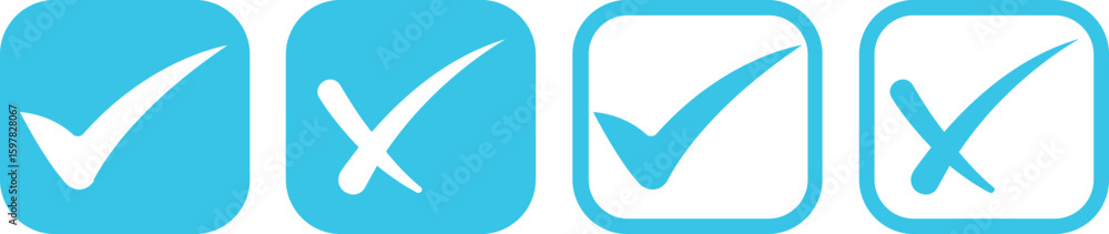 Stock-Vektorgrafik „Check tick mark icon set.tick sign accept select ...