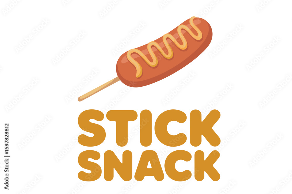 Corn dog flat vector bright palette clipart Stock Vector | Adobe Stock