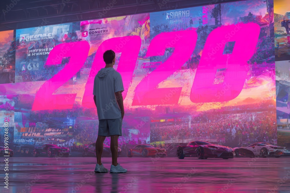 Massive screen displays countdown to 2026 world cup kickoff ...