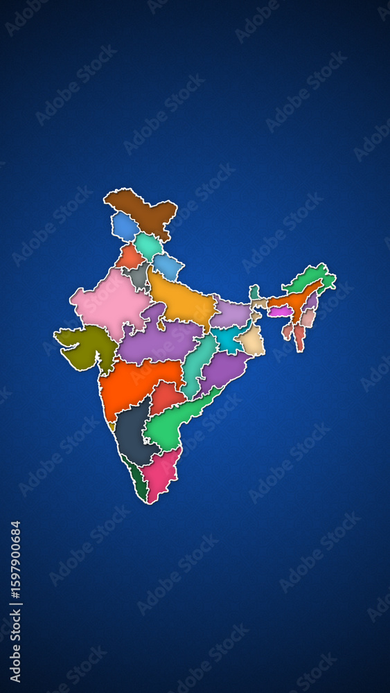 Political Map of India with State Divisions Stock Illustration | Adobe ...