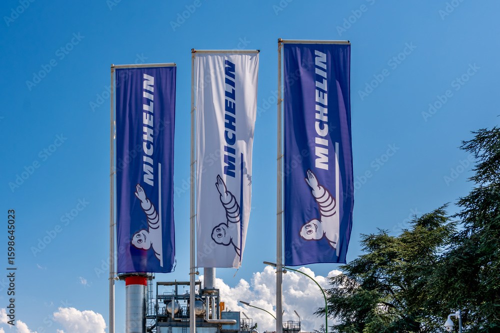 Cuneo, Italy - July 21, 2025: Cuneo, Italy - July 21, 2025: Michelin ...