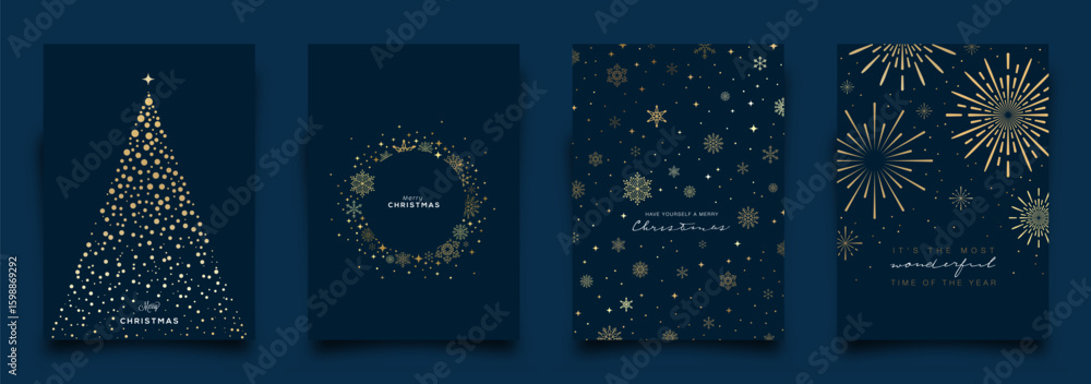 Holiday Greeting Card Collection. Vector Illustration. Stock Vector ...