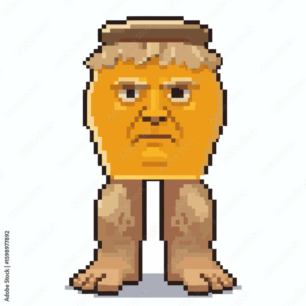 Anomali Italian Brainrot. Pixel art character of a grumpy ...