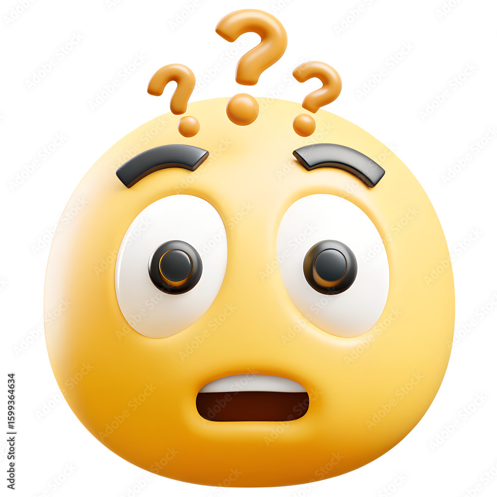 Ilustración de Stock Puzzled Emoji: A close-up depiction of a confused ...