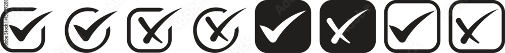 Check tick mark icon set.tick sign accept select confirm correct agree ...