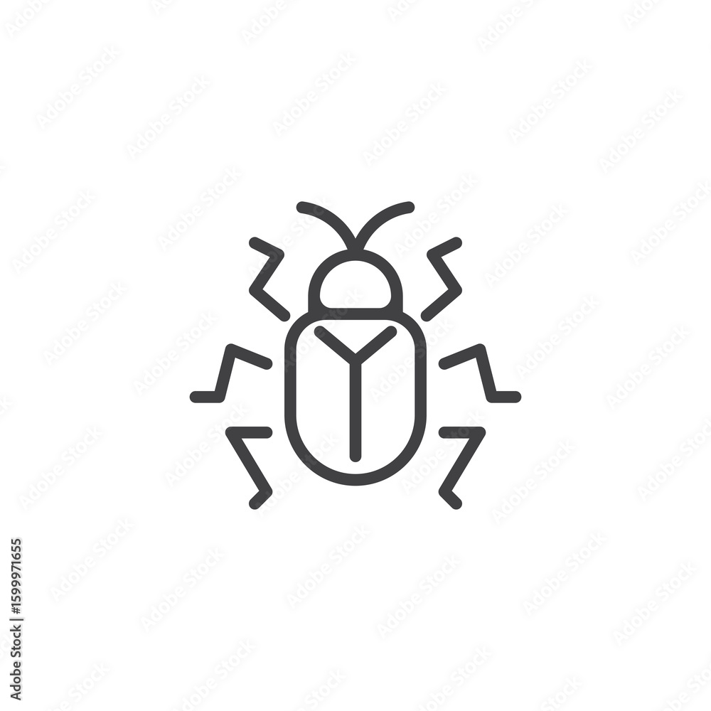 Virus bug malware line icon Stock Vector | Adobe Stock