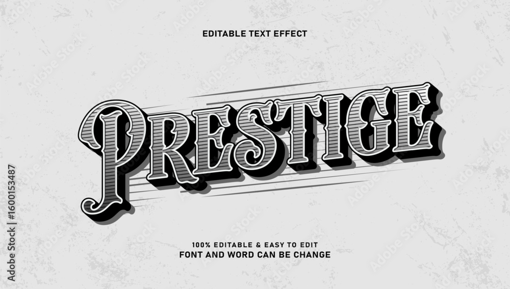 Prestigious text, easily editable text effects Victorian style Stock ...