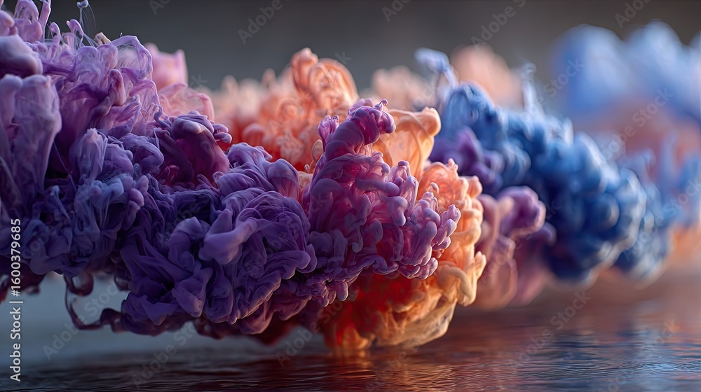 Abstract Colorful Ink Swirls in Water Stock Photo | Adobe Stock