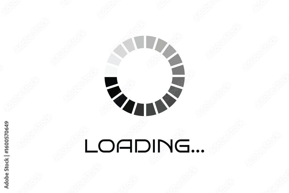 Loading screen animation black and white icon logo vector Stock Vector ...
