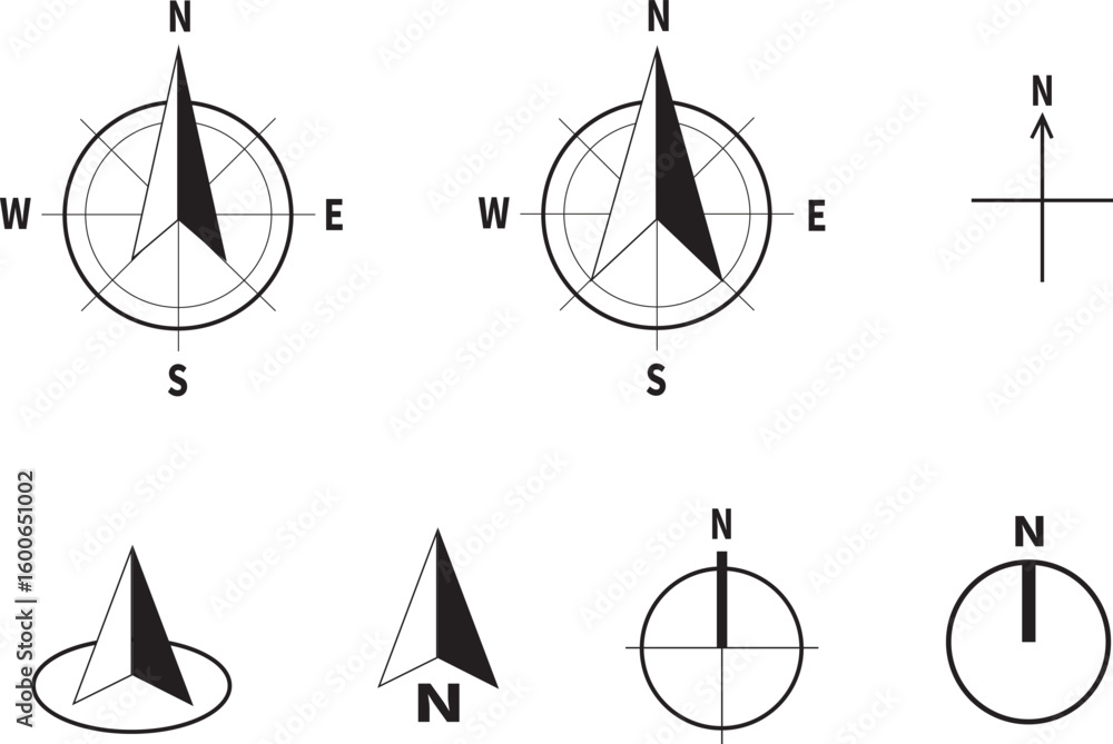 North arrow symbol set for Architecture Stock Vector | Adobe Stock