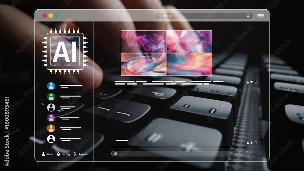 AI platform generating art images with dynamic interface. AI-generated ...