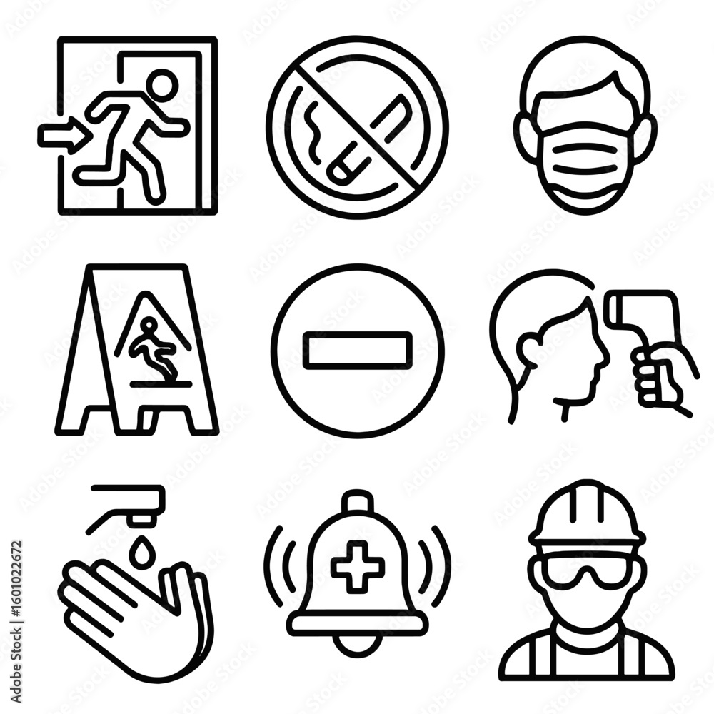 Medical Alert Icons. Outline style icons of Medical Alerts and Signage ...