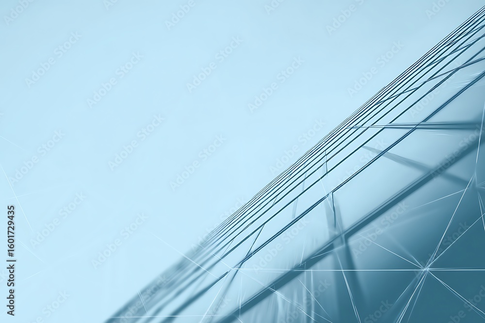 Digital Network Connections and Futuristic Modern Architecture Creating ...