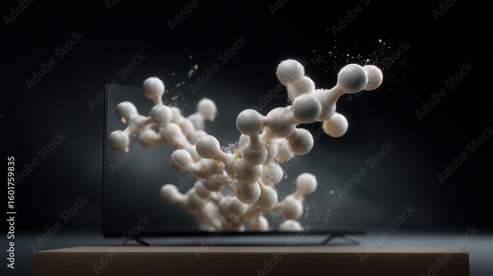 High resolution display of molecular bonds on smart tv for educational ...