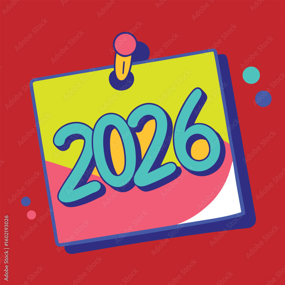 Modern 2026 icon set with diverse color options Stock Vector | Adobe Stock