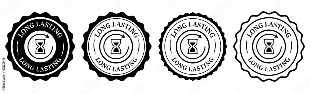 Long Lasting Badge Icon Durable Quality Seal Label Emblem Design Stock ...