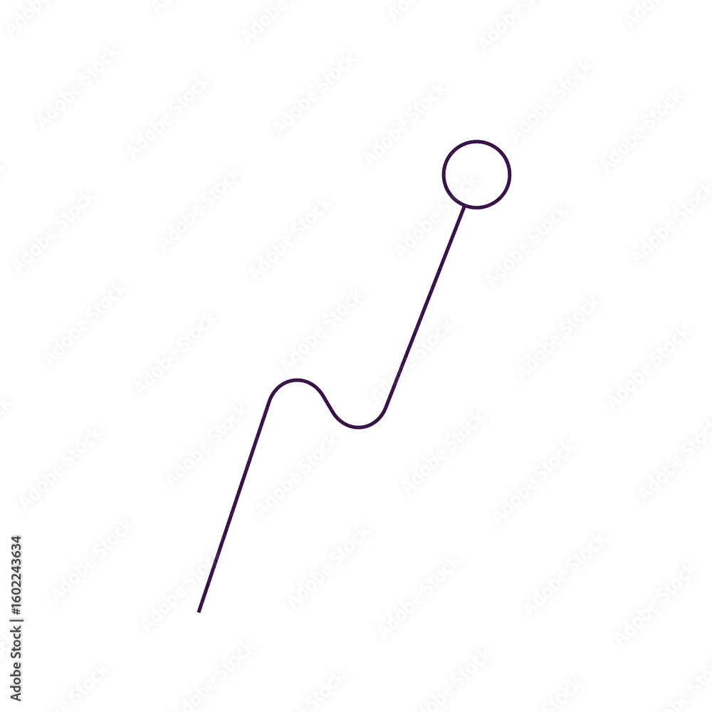 Simple line drawing of a wire hook with a circular end Stock ...