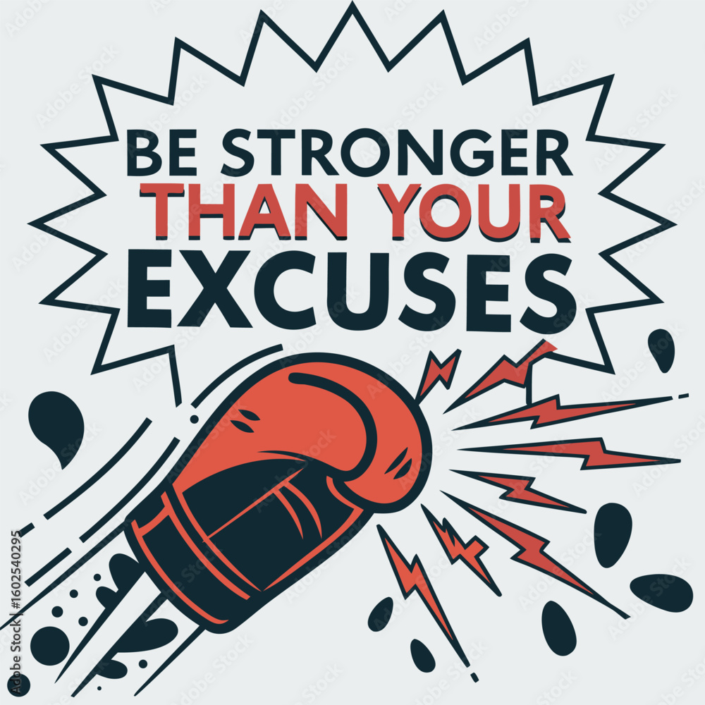 Motivational Quote Be Stronger Than Your Excuses in Layered 3D Block ...