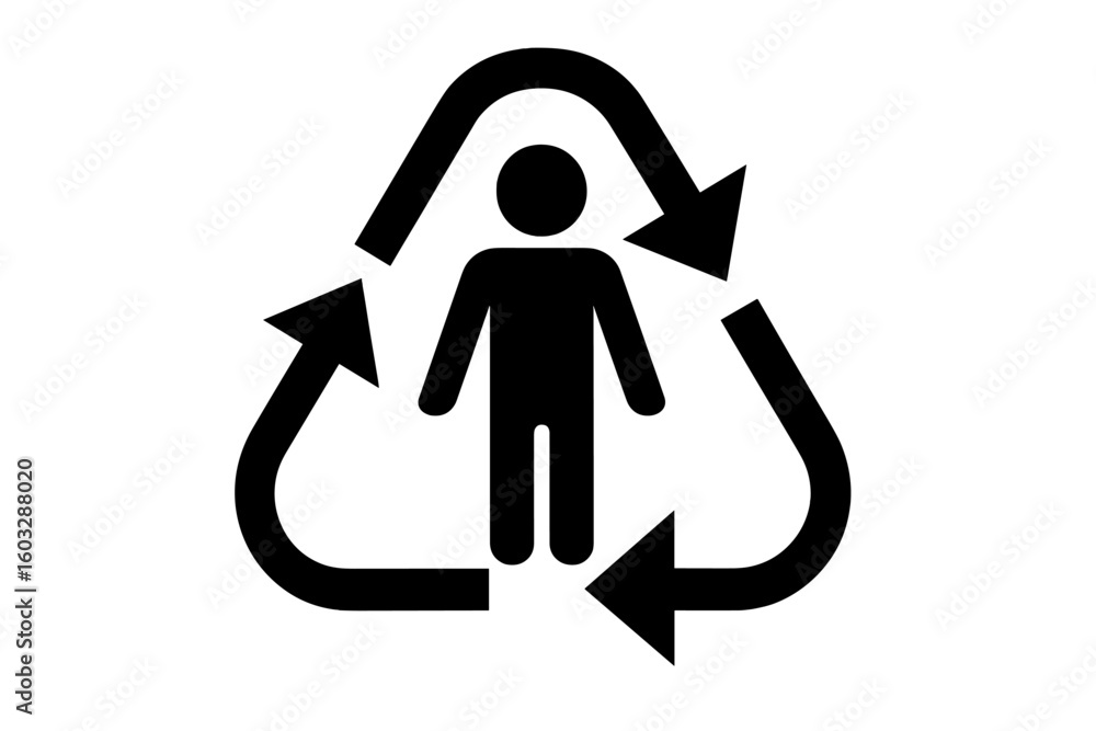 Vetor Triman recycling logo icon. French mandatory sorting symbol ...