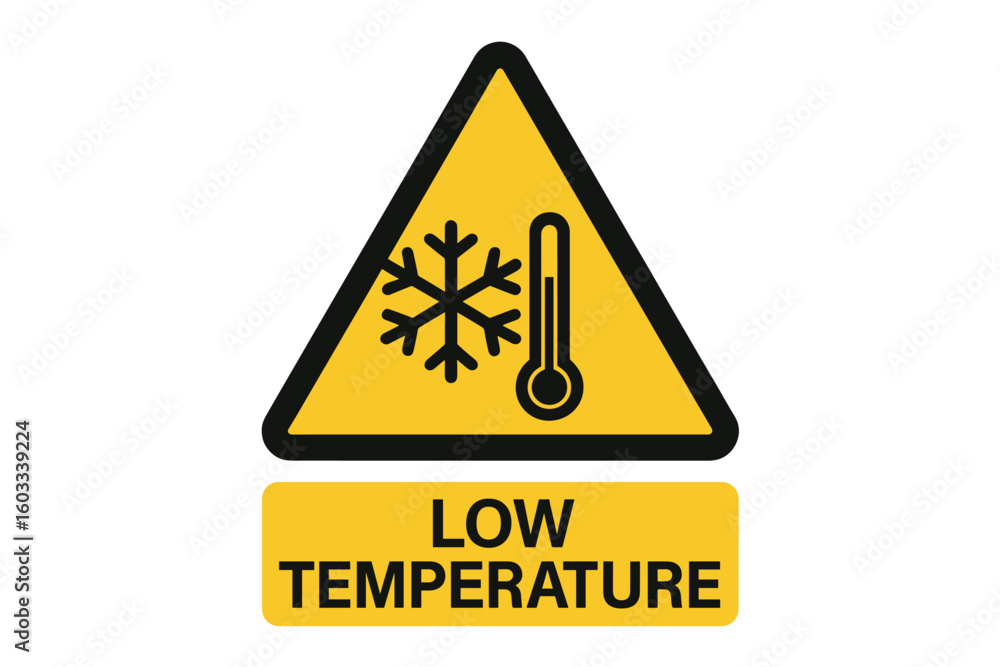 Caution Low Temperature Hazard Warning Sign Vector. Frost Symbol ...