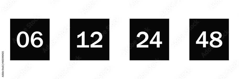 Flip Countdown Timer and Clock Icons – Digital Time Display and ...