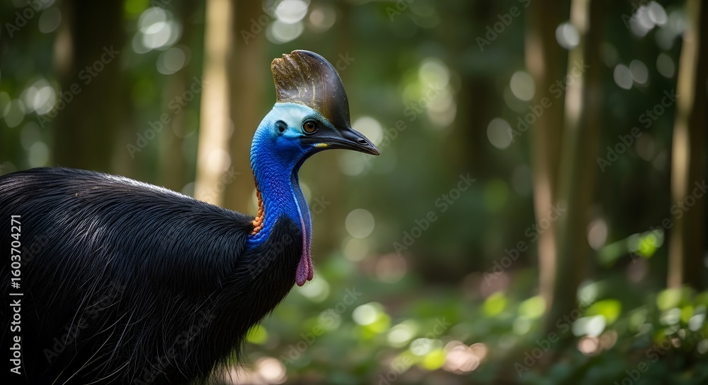 Foto A stunning profile portrait of a Southern Cassowary, a large ...