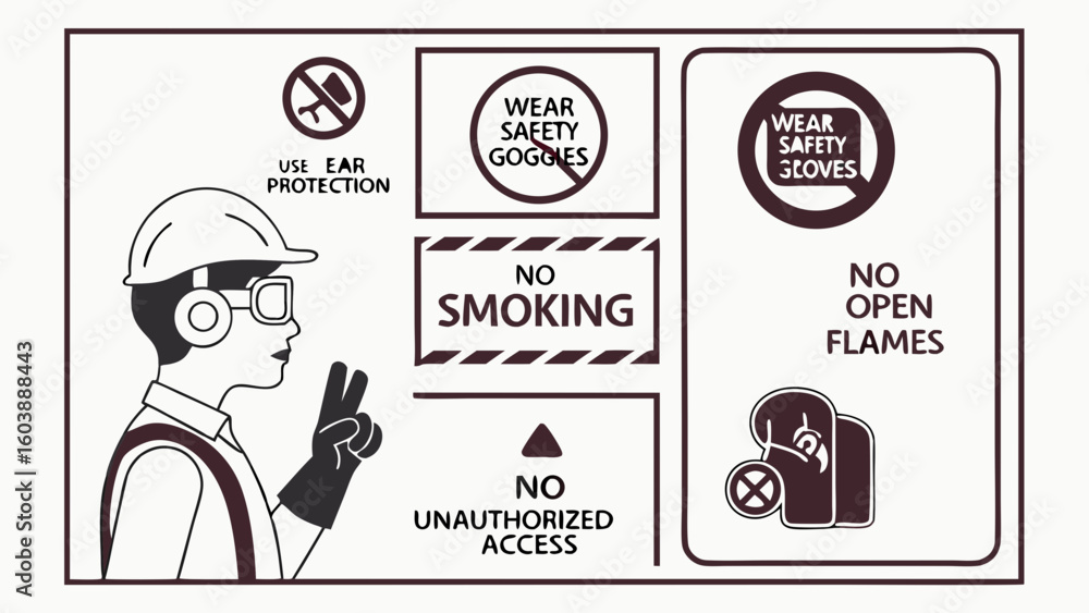Comprehensive Safety Instructions Signage for Personal Protective ...