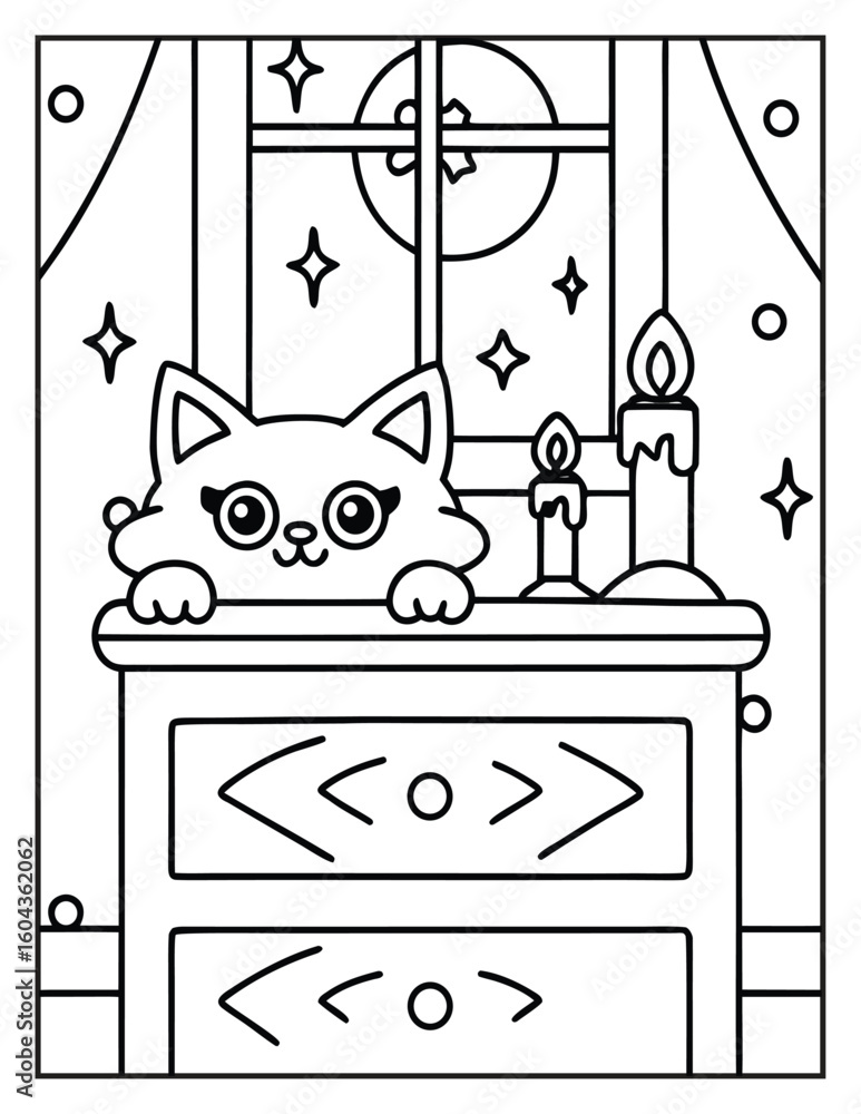 Image vectorielle Stock Halloween Coloring Page – Fun, Spooky, and Easy ...