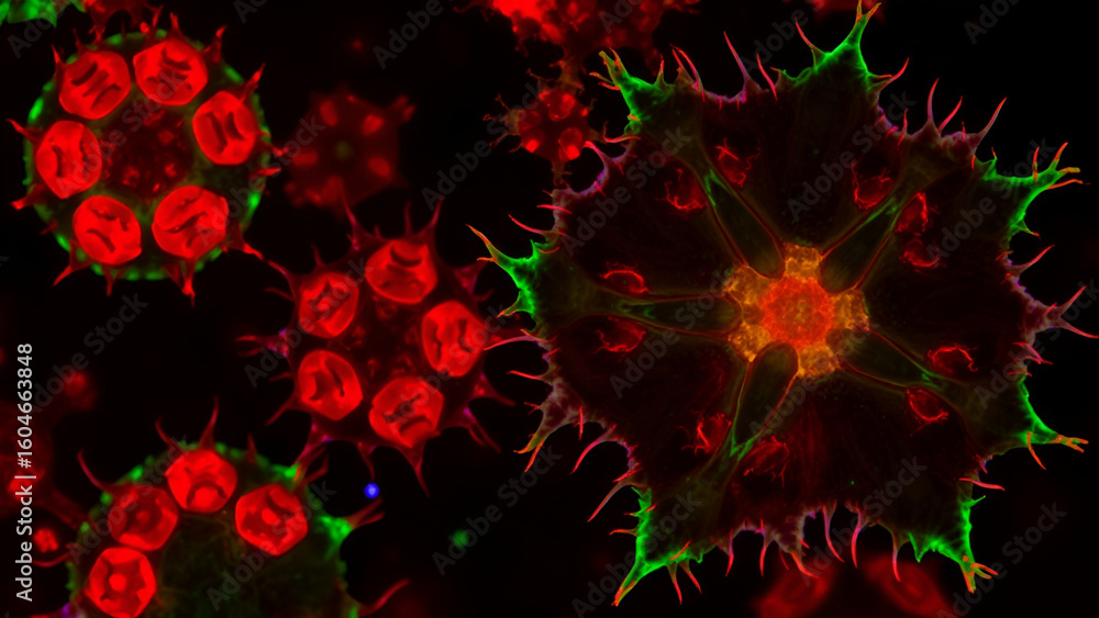 Live/dead staining of Vibrio in viable-but-nonculturable state, green ...