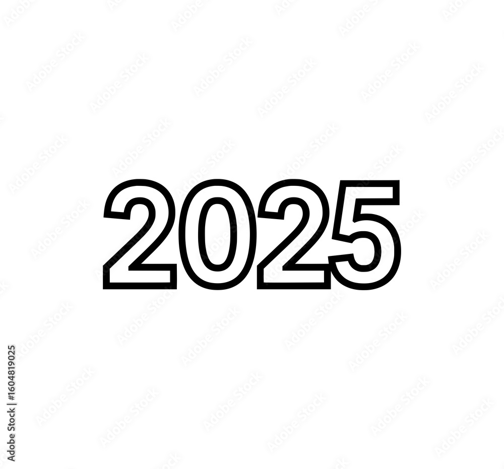 Bold 2025 new year graphic for modern designs and promotional materials ...