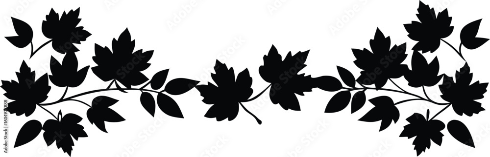 Elegant Autumn Leaf Silhouette Design Element for Creative Projects and ...