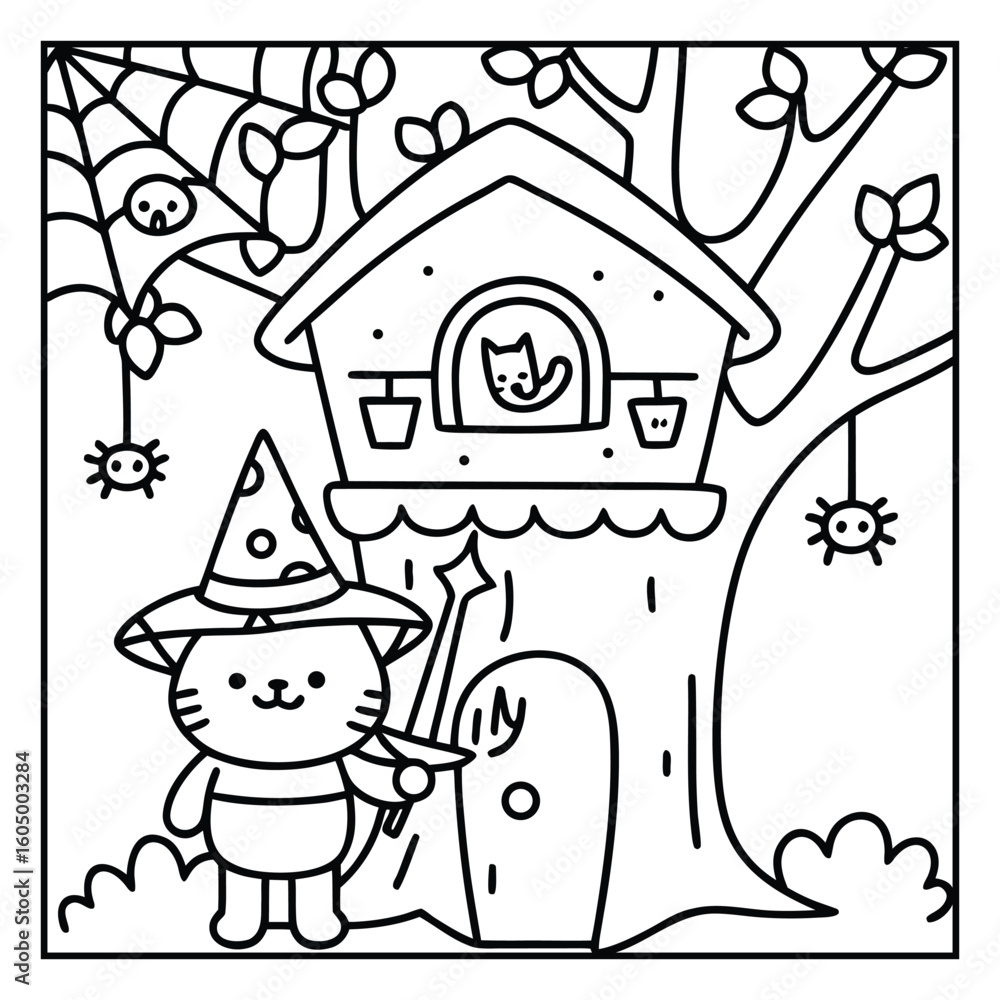 Spooky Pals – Cute and Easy Halloween Coloring Pages for Kids and ...
