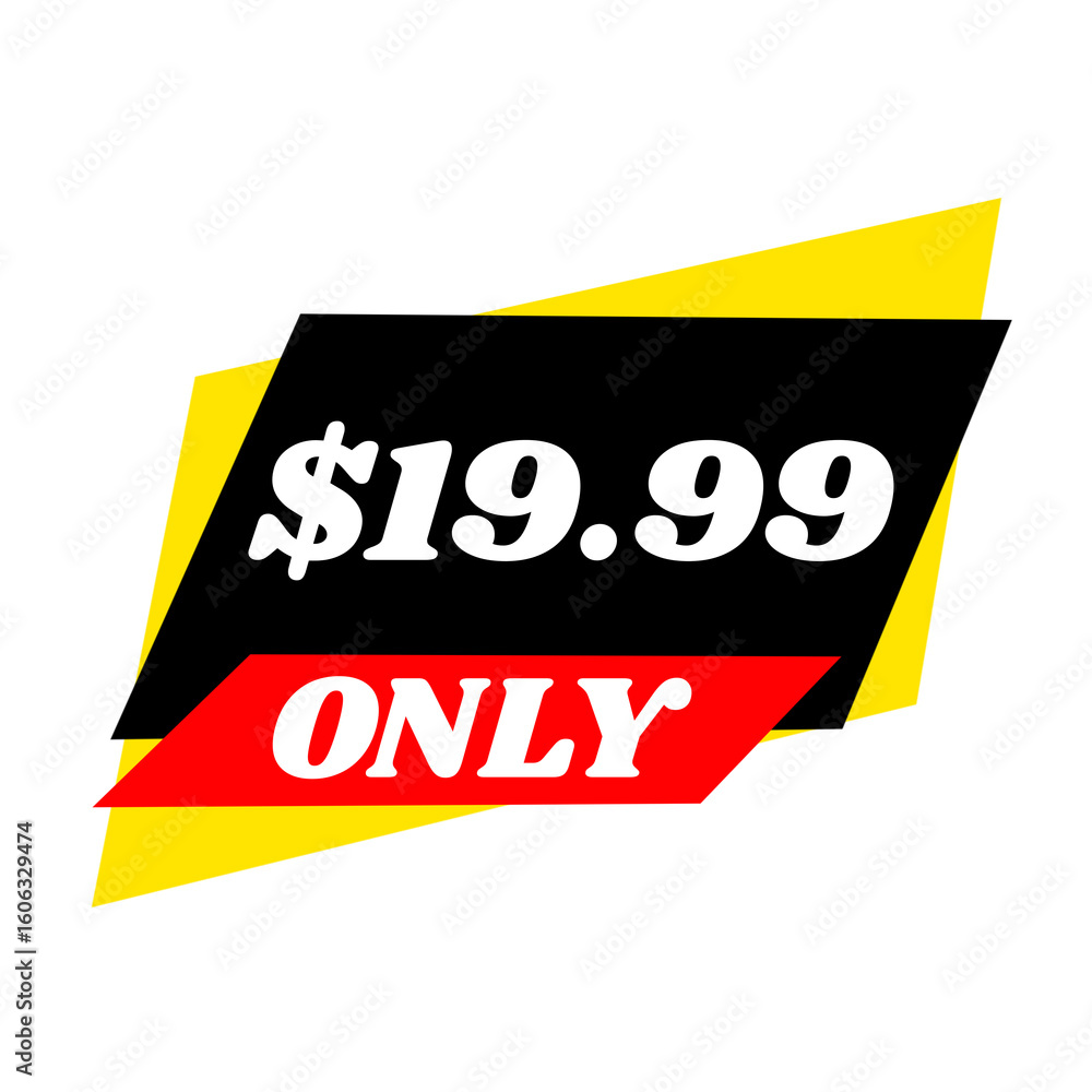 $19.99 only png, black colour, price tag, sale sticker Stock ...