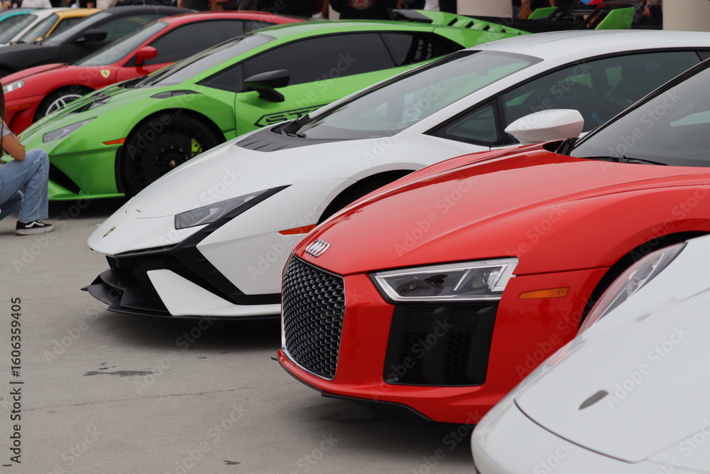 Lineup of Luxury Lamborghini Sports Cars Stock Photo | Adobe Stock