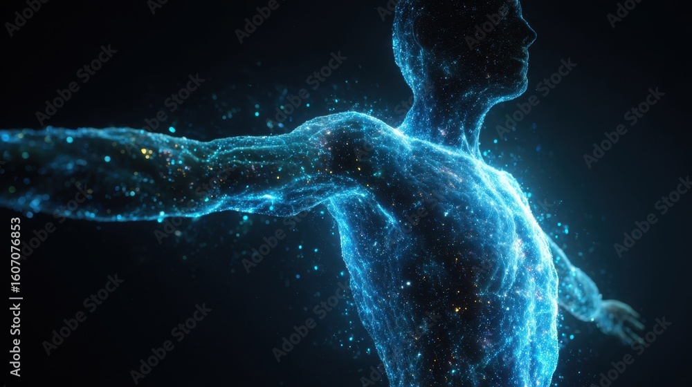 Ilustración de Stock Dark background contrasts with illuminated body ...