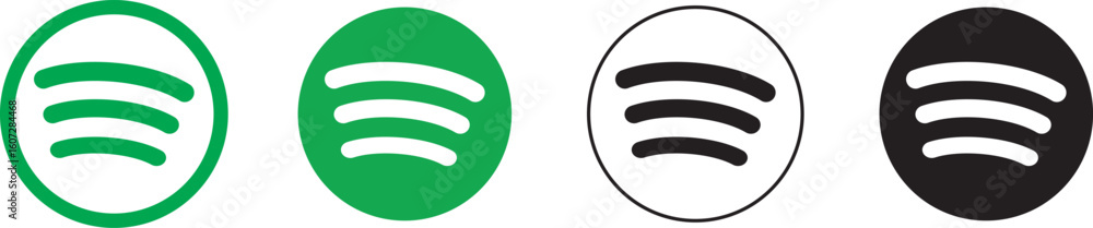 Icono de spotify, logotipo de spotify, conjunto de logotipos de ...