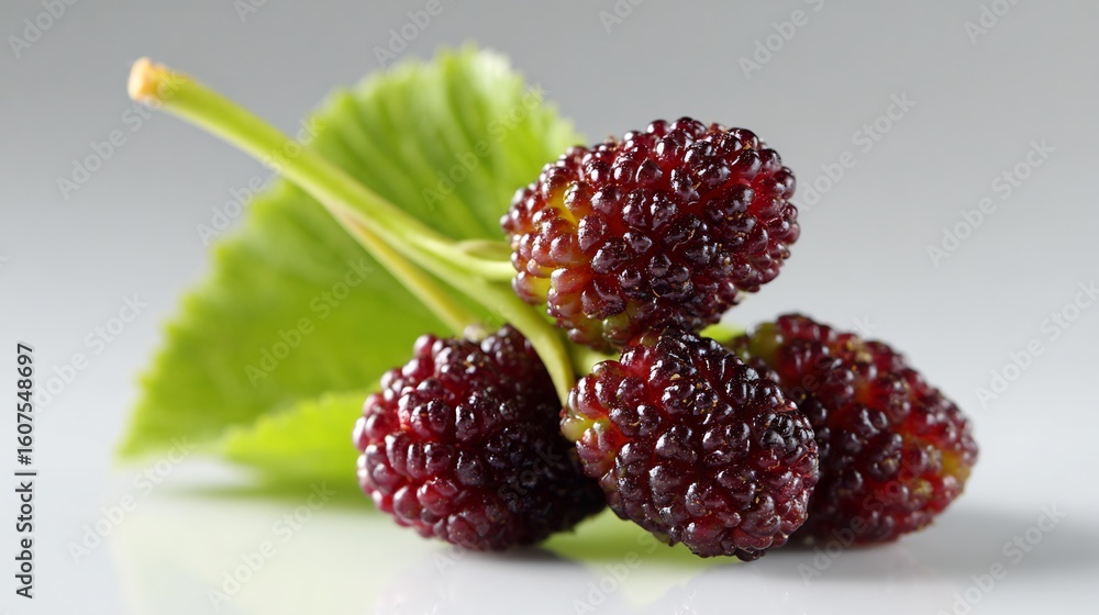 Mulberry closeup Morus alba fresh mulberries macro shot bumpy fruit ...