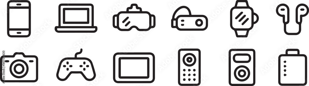 Electronic devices and accessories collection smartphone laptop vector ...
