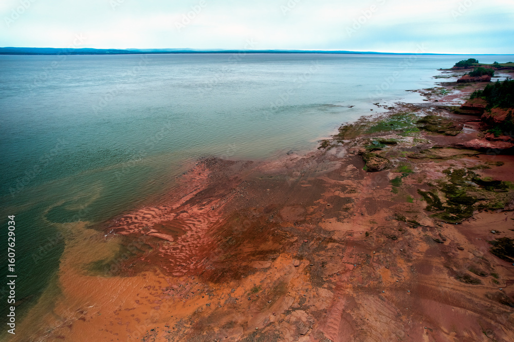 low-tide in Cobequid Bay and the Minas Basin at Burntcoat Head on the ...