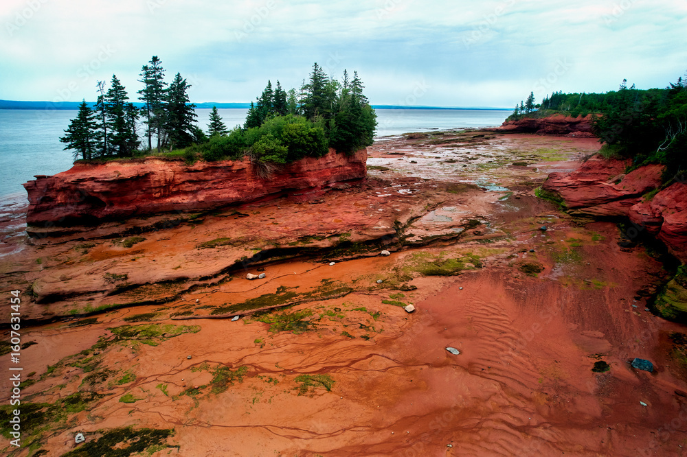 low-tide in Cobequid Bay and the Minas Basin at Burntcoat Head on the ...