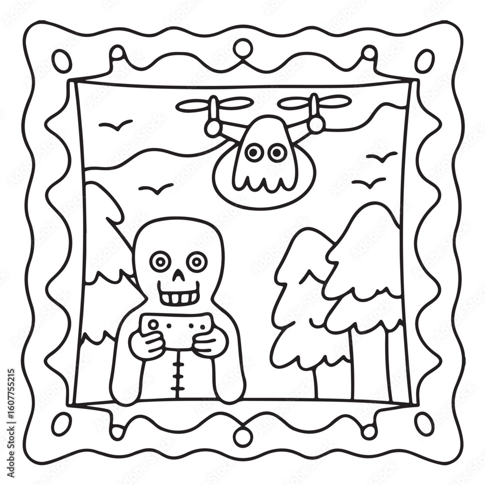 Vector de Stock Halloween Bold and Easy Coloring Pages for Kids: Fun ...