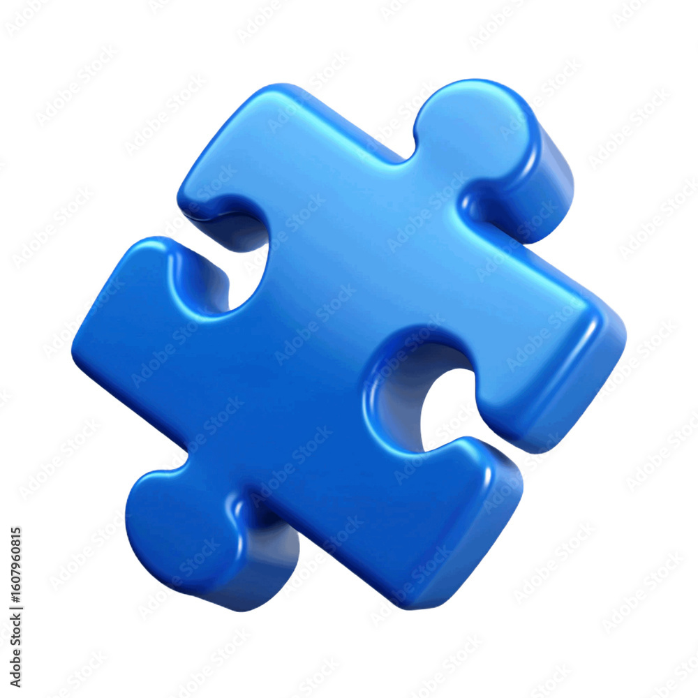 3D Puzzle Piece Icon. The piece symbolizes connection and completion ...