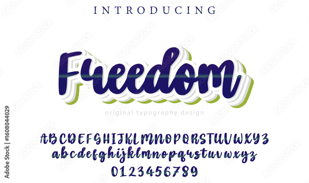 Freedom Font Stylish brush painted an uppercase vector letters ...